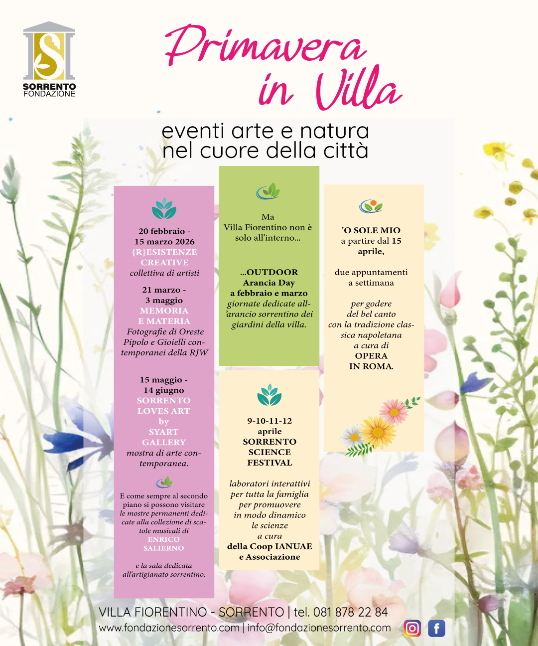 Primavera in Villa 2026: tutti gli eventi a Villa Fiorentino a Sorrento